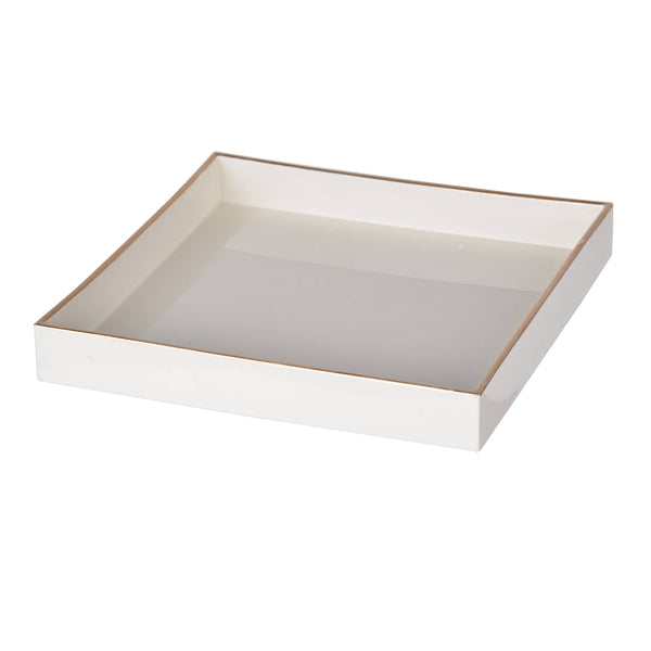 White Lacquered Square Tray – Birdwell's